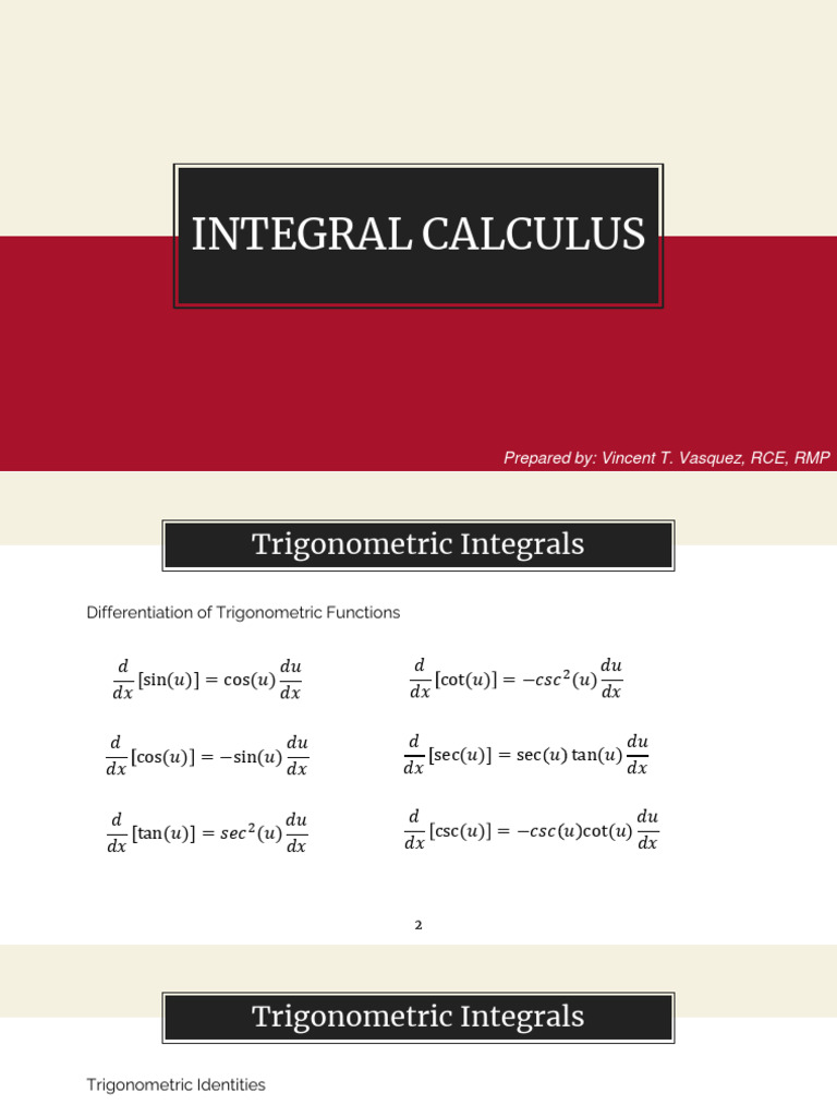 Trigonometric Function Integration | PDF | Trigonometric Functions | Integral