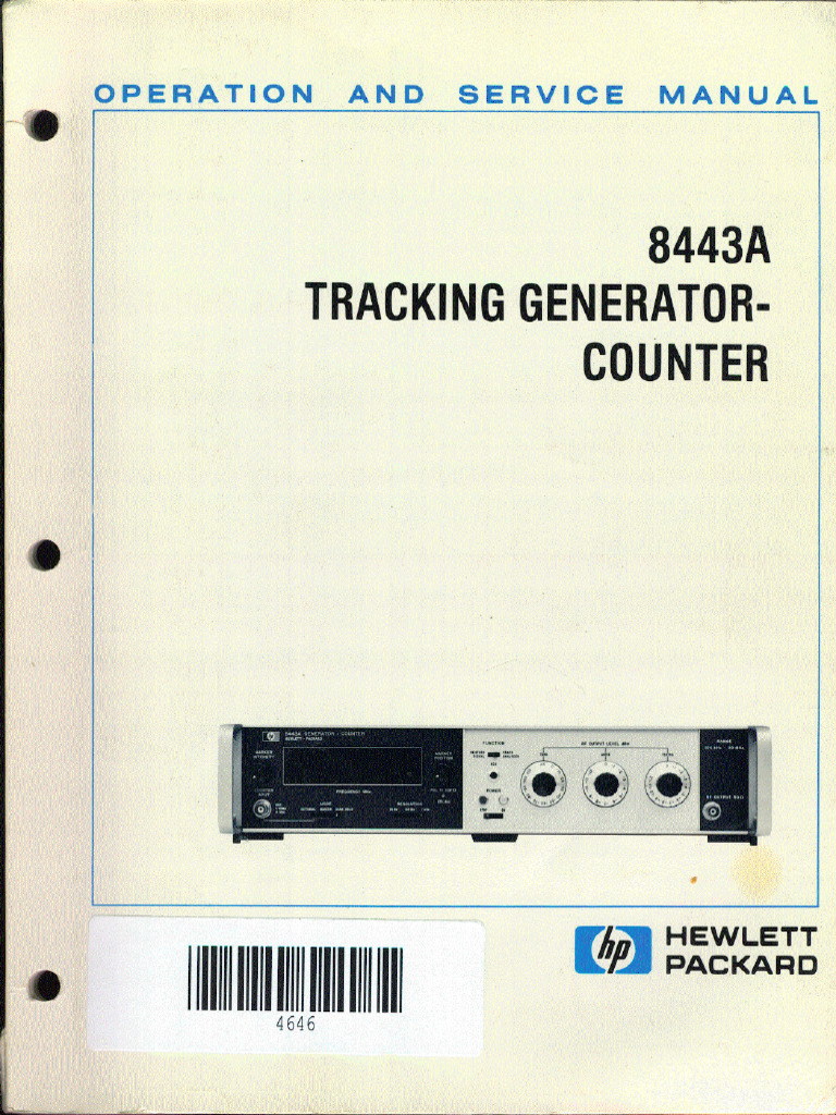 HP 8443A Tracking Generator Counter | PDF