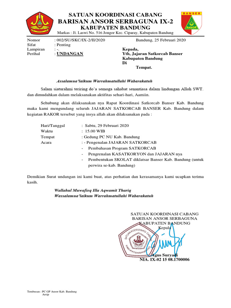 Surat Undangan Jajaran 1 Pdf