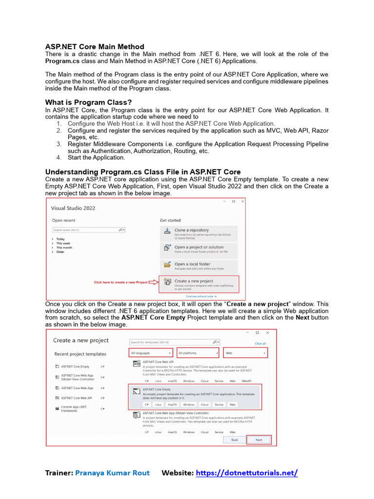 Part - 3 ASP.net Core Main Method | PDF | Active Server Pages | World Wide Web