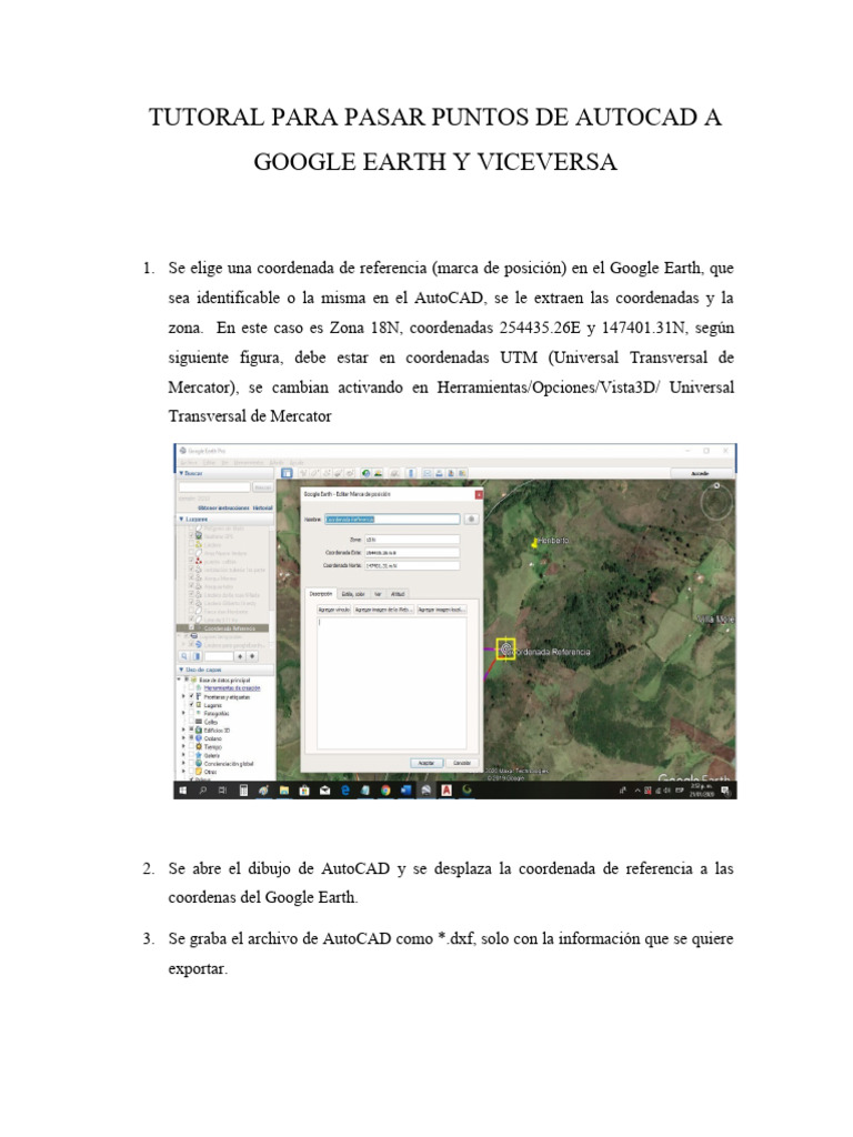 Manual de Puntos Autocad A Google Esrth | PDF | Cad automático