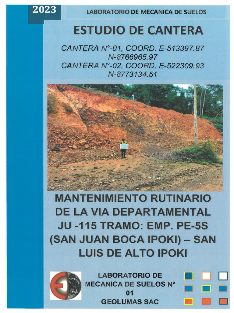 10. ENSAYO DE CANTERA - JU-115-TRAMO I (1) | PDF