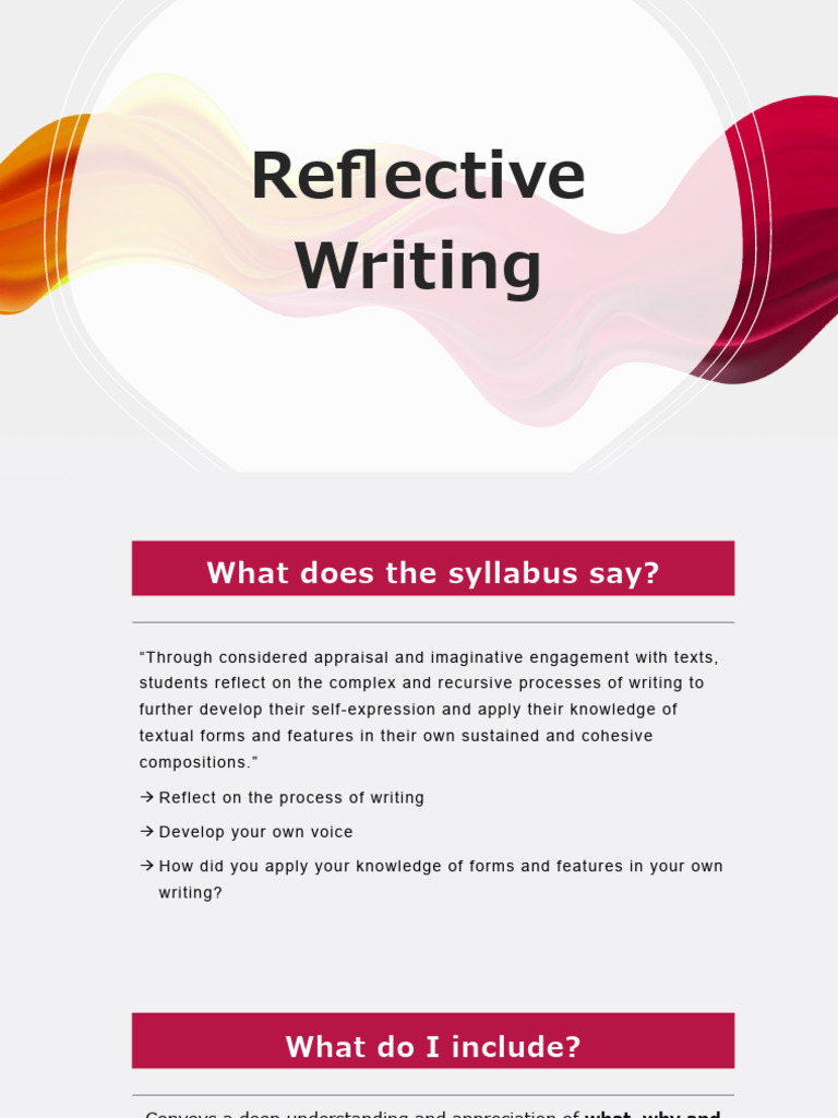 Reflective Writing - Module C - Year Standard English | PDF ...