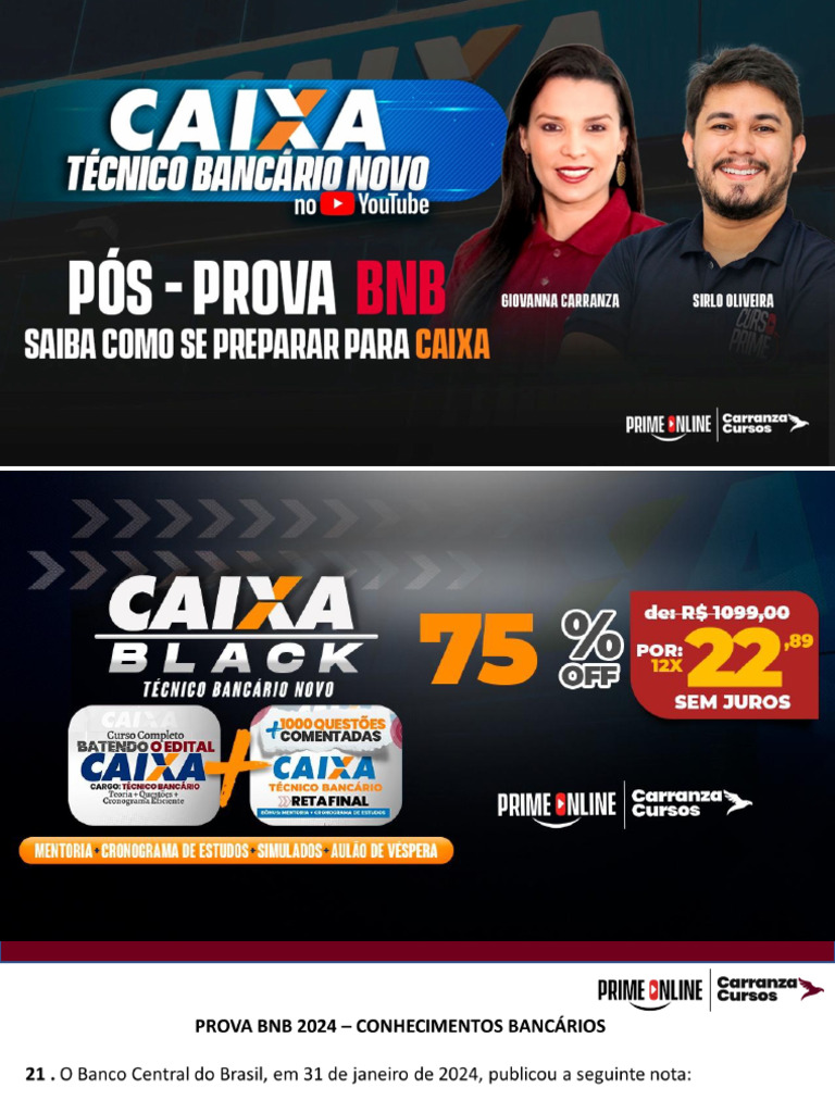 Material - Pos-Prova BNB - Como Se Preparar para Caixa | PDF