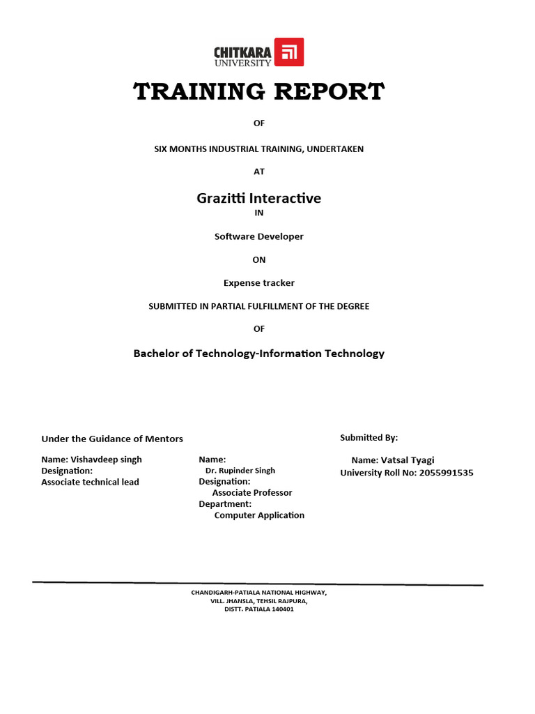 1531-Vatsaltyagi TrainingReport | Download Free PDF | Databases | Software Development Process