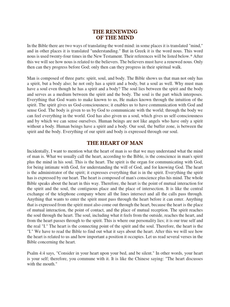 The Renewing of The Mind | Download Free PDF | Nous | Thought