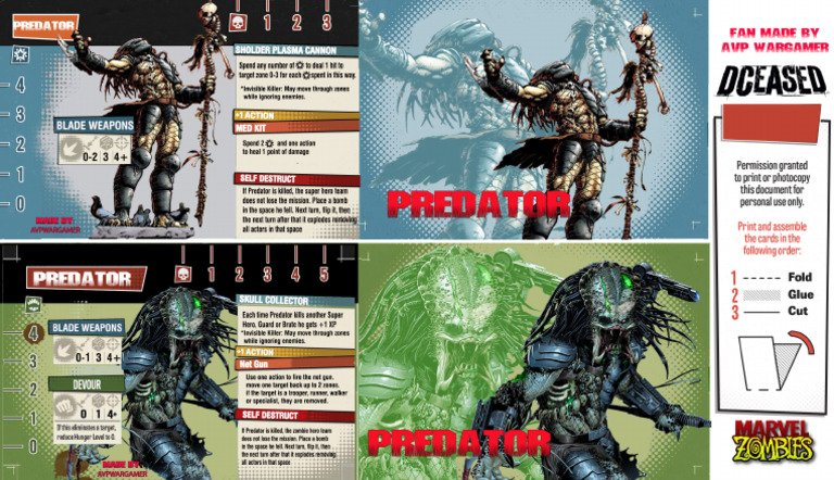 ZOMBICIDE Marvel DC Predator Custom | PDF