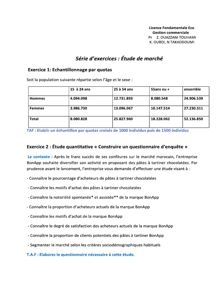 Serie 1 Gestion Commerciale | PDF