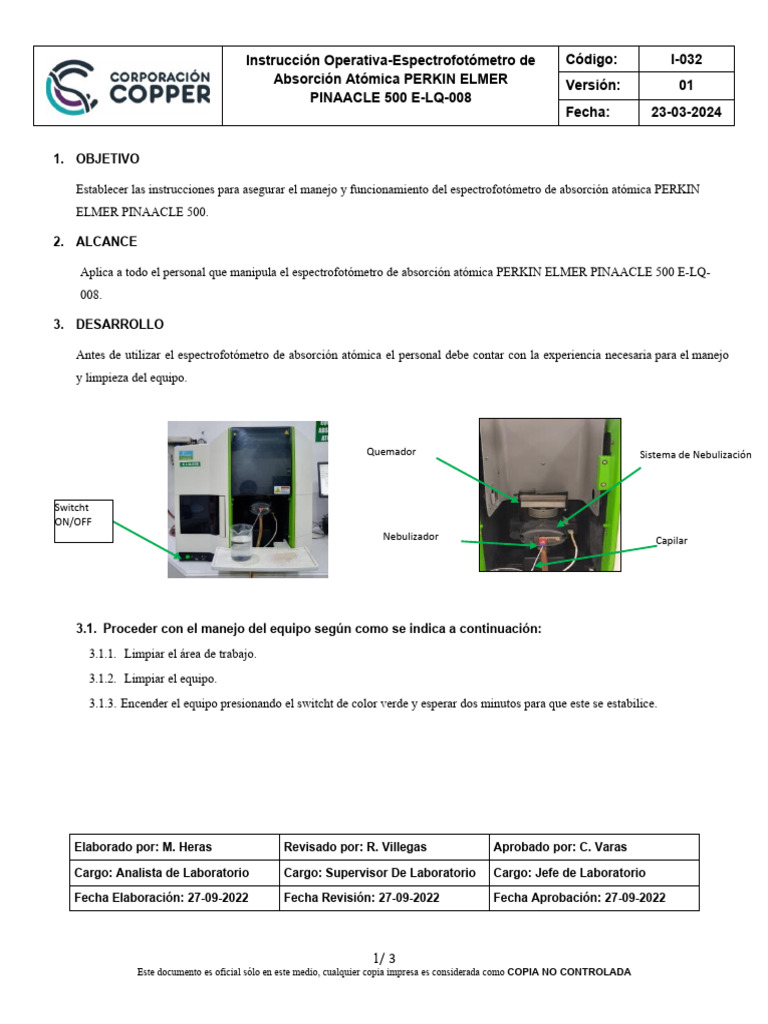I-032-Instrucción Operativa-Espectofotómetro de Absorción Atómica ...