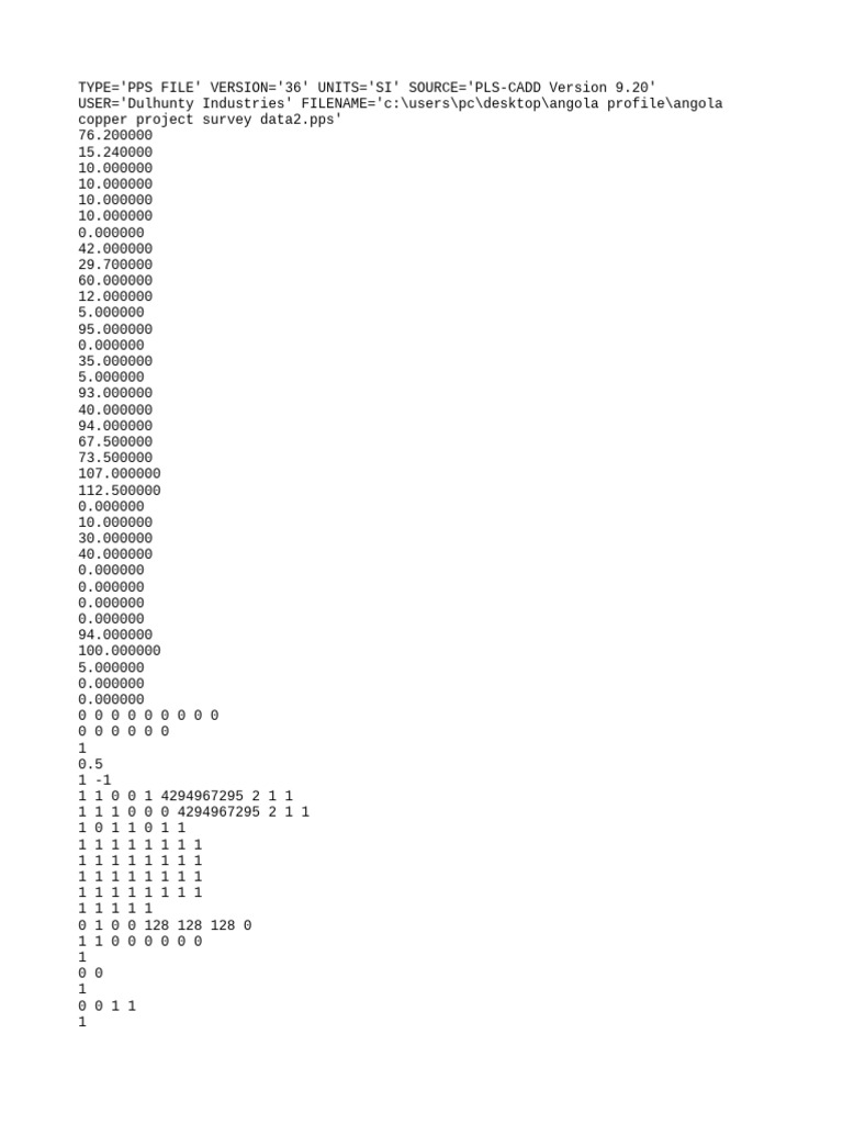 Angola Copper Project Survey Data2 | PDF | Computing | Software