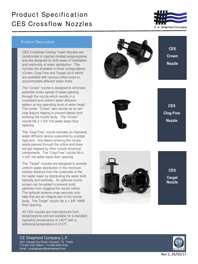 CES XF Nozzle Specification Rev 1-05-03 171 | PDF | Home & Garden ...
