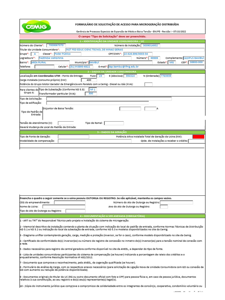 Formulario-MicroGD Rev I | PDF | Potência (Física) | Propriedade privada