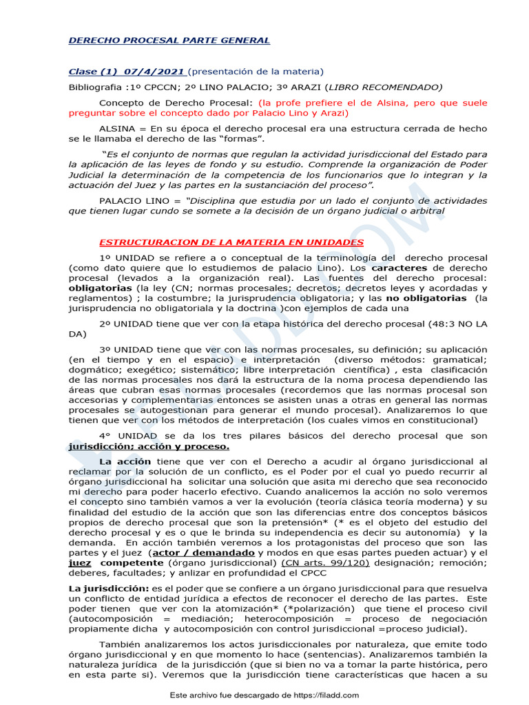 Resumen de Derecho Procesal | PDF | Ley procesal | Jurisdicción