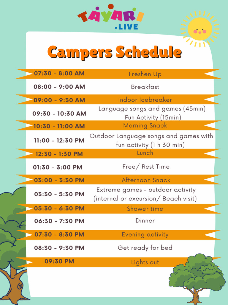 Daily Campers Schedule | PDF