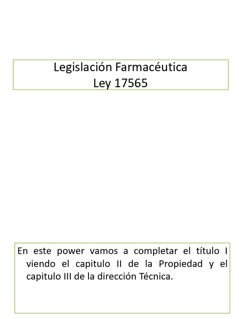 Ley 17565 Parte Dos | PDF | Farmacia | Farmacéutico