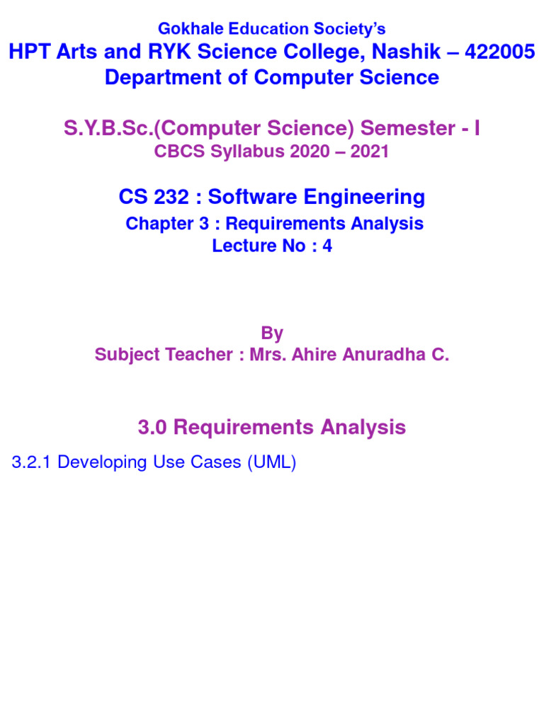 SYBSc (CS) SE CH 3 4 | PDF | Use Case | Unified Modeling Language SYBSc (CS) SE CH 3 4 | PDF | Use Case | Unified Modeling Language