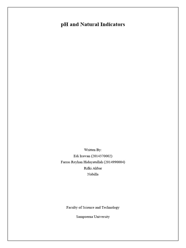 Praktikum Measure The PH of The Substances Using PH Indicator | PDF ...