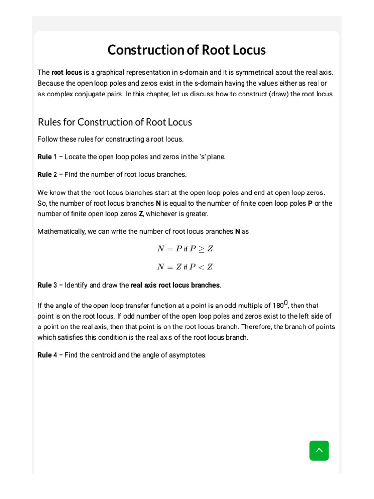 Construction of Root Locus (1) - Merged | PDF | Control Theory | Computer Engineering
