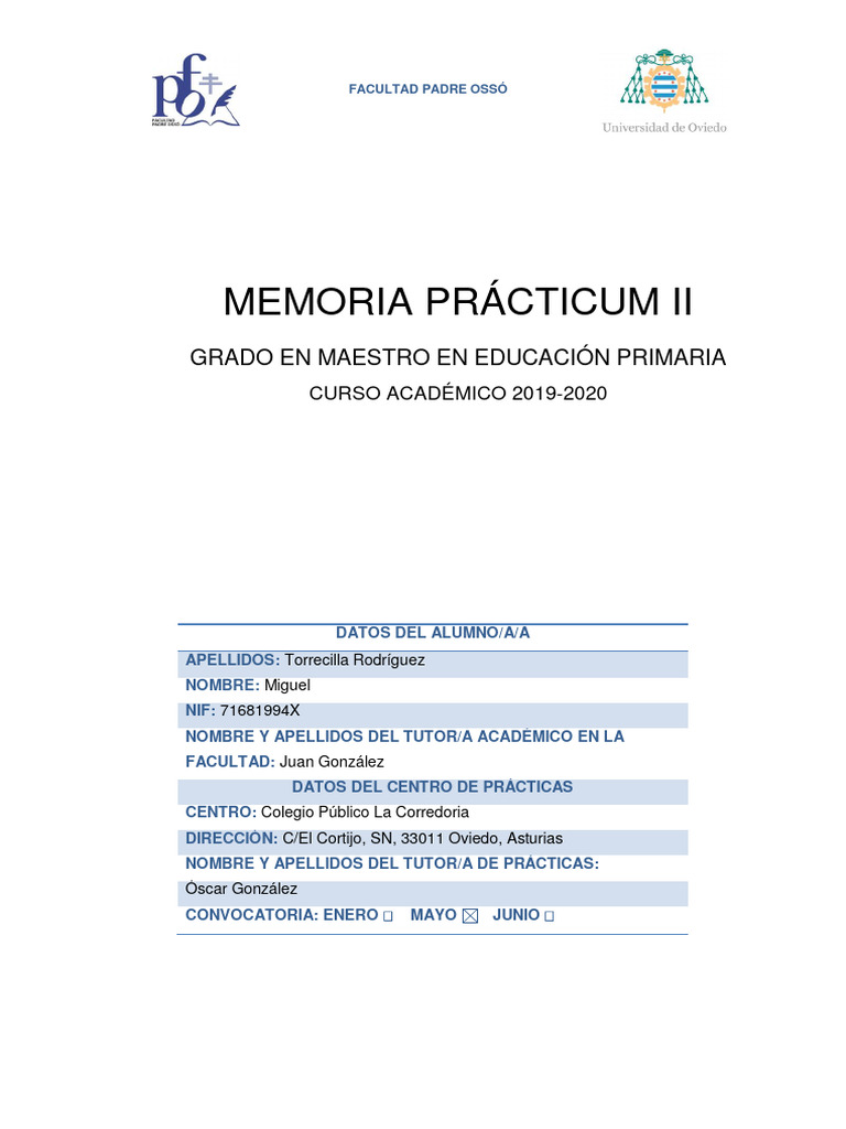 Miguel - Torrecilla - Prácticum 2-1 | PDF | Evaluación | Enseñando