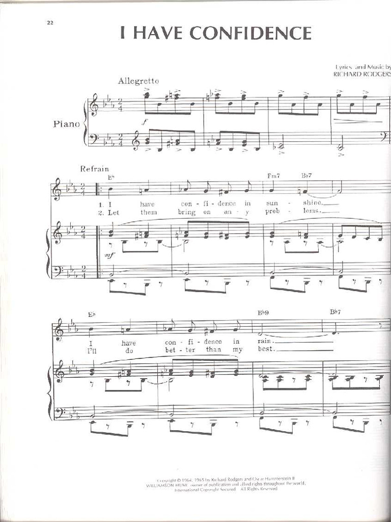SHEET MUSIC - I Have Confidence SOUND OF MUSIC | PDF