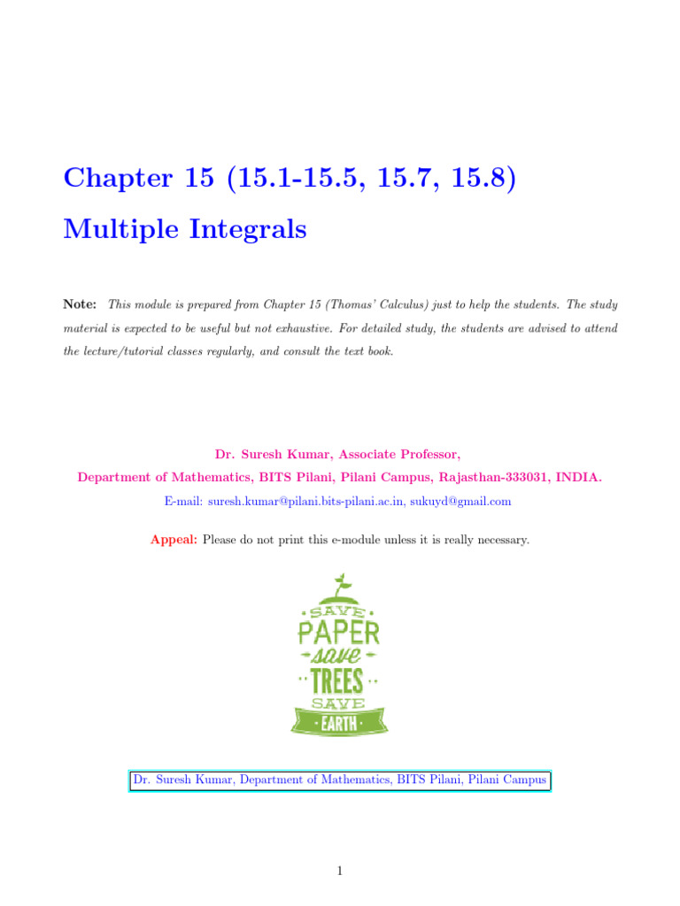Chap15 Multiple Integrals | PDF | Coordinate System | Integral