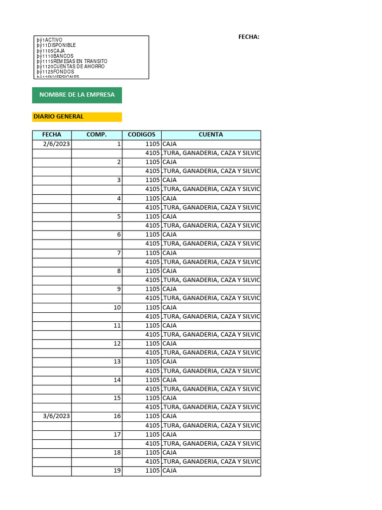 Plantilla de Excel para Contabilidad | PDF | Economias | Comercio