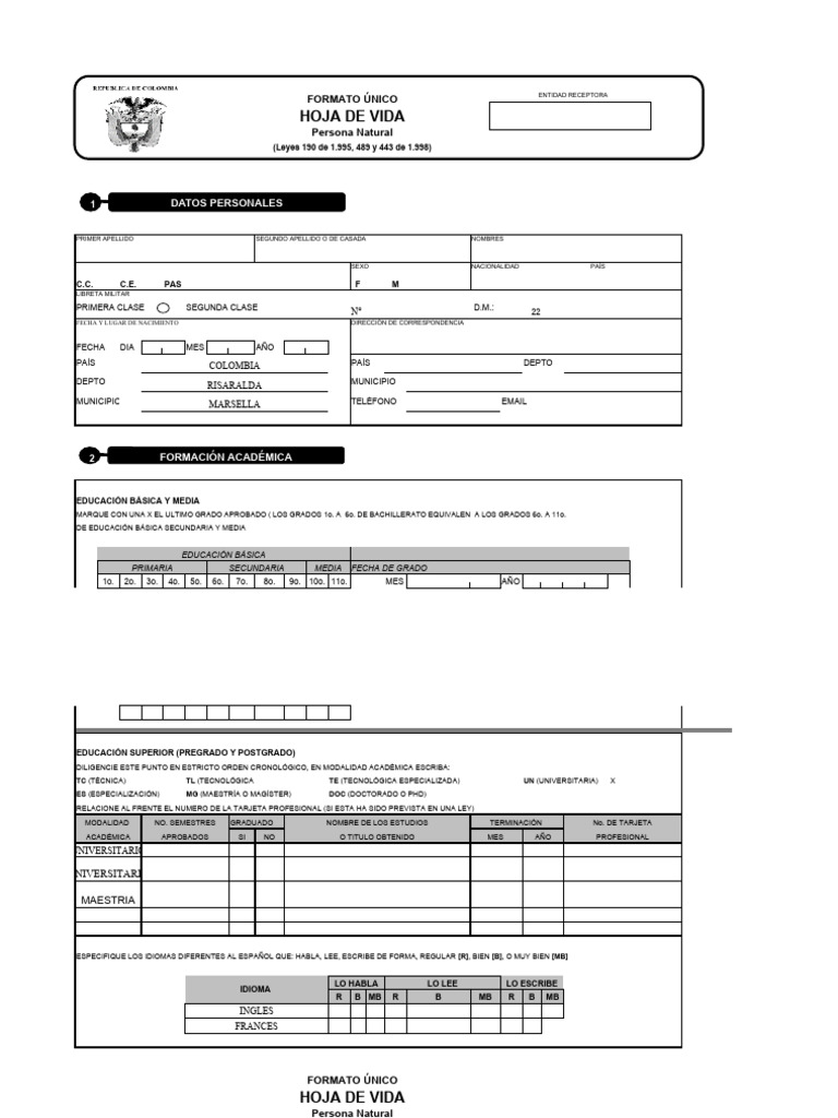 Formato Hoja de Vida Descargar y Guardar en PDF | PDF | Business