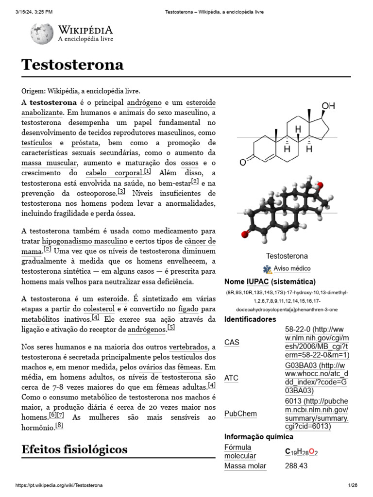Testosterona: Funções e Efeitos no Corpo | PDF | Testosterona ...