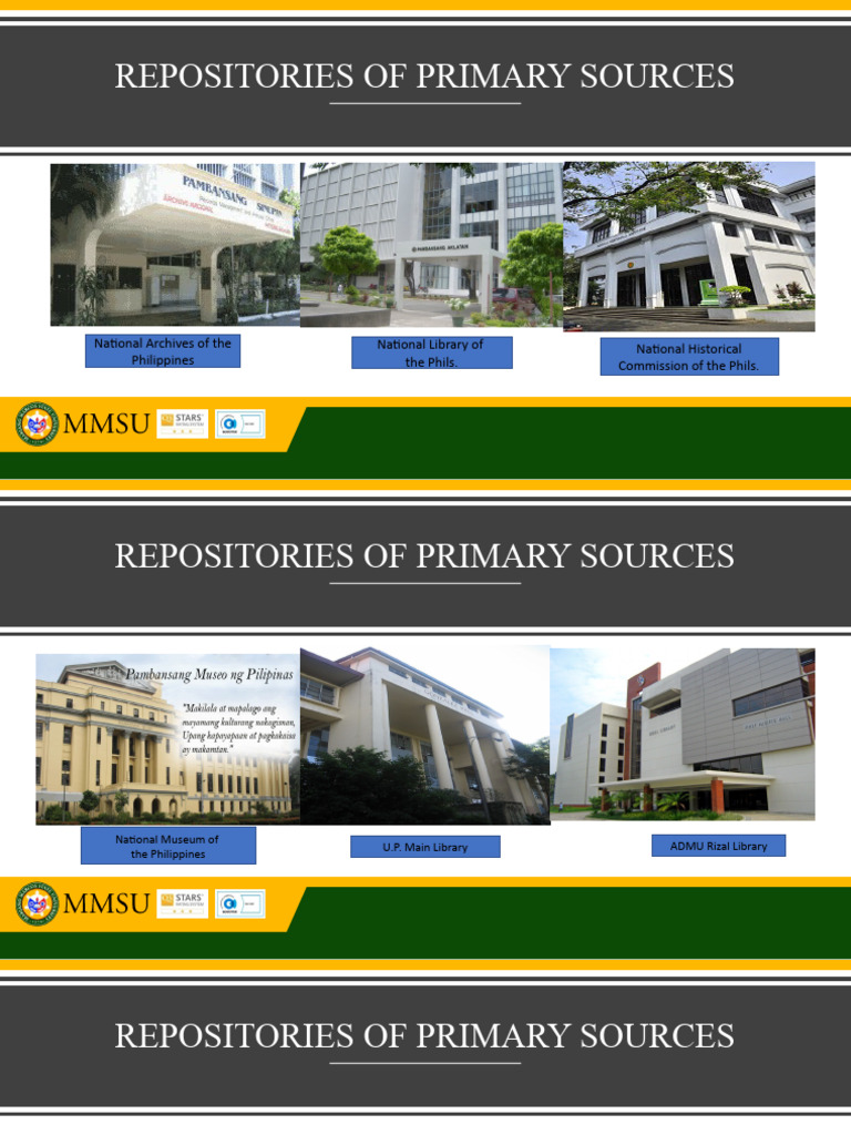 Repositories and Kinds of Primary Sources | PDF