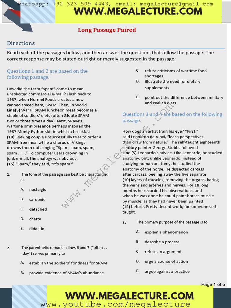 Long Passage Paired | PDF | Experience | Symbols