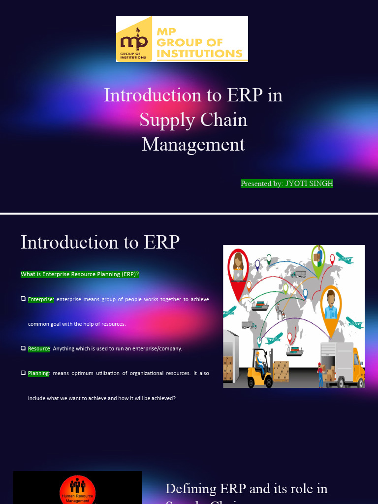 Introduction To ERP in Supply Chain Management | PDF | Enterprise Resource Planning | Supply ...
