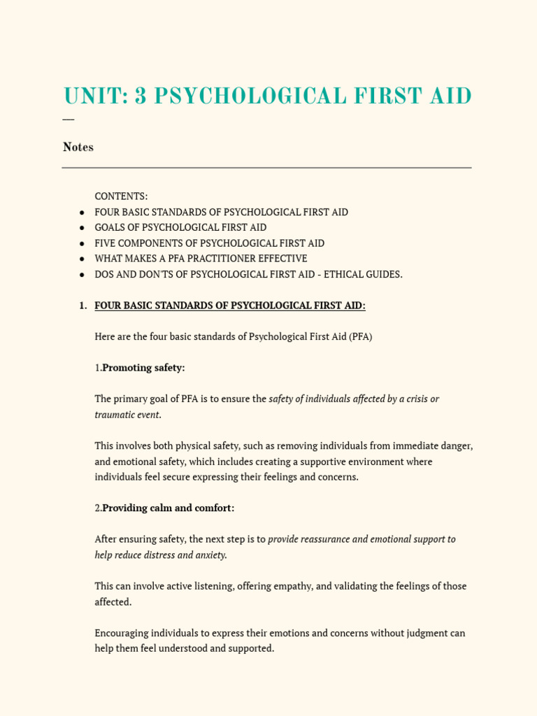 Unit - 3 Pfa | Download Free PDF | Psychological Resilience | Psychological Trauma