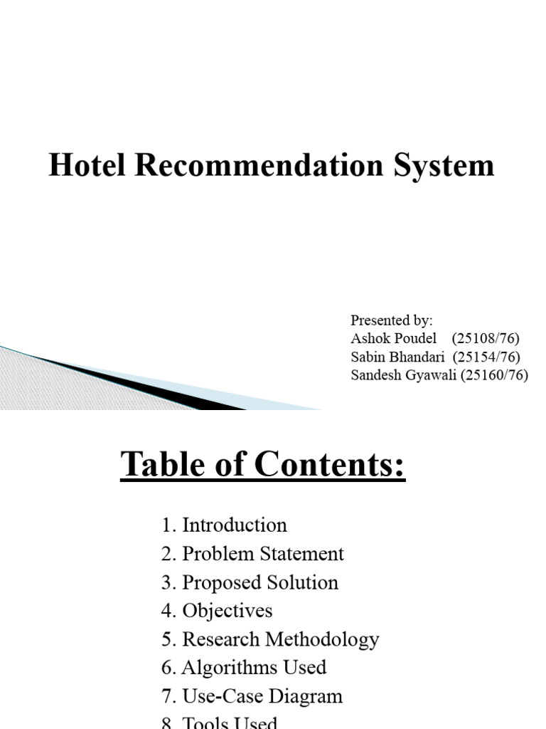 Hotel Recommendation Systen Final | PDF | Usability | Computer Science
