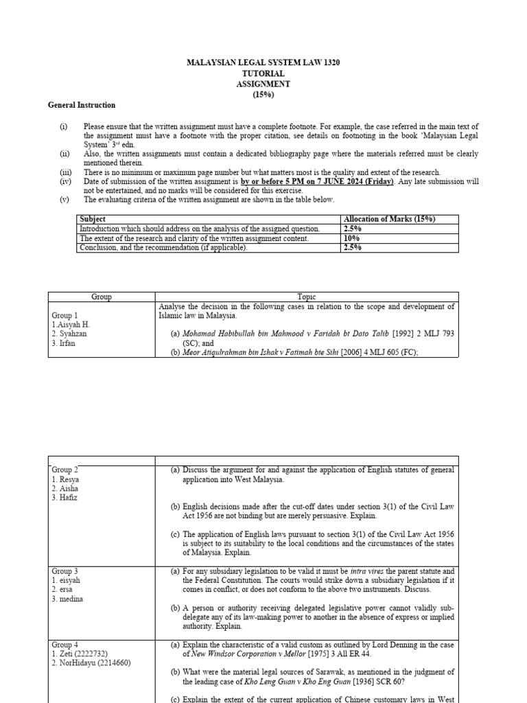 MLS Assignment Law 1320 2023 2024 | PDF | Crimes | Crime & Violence