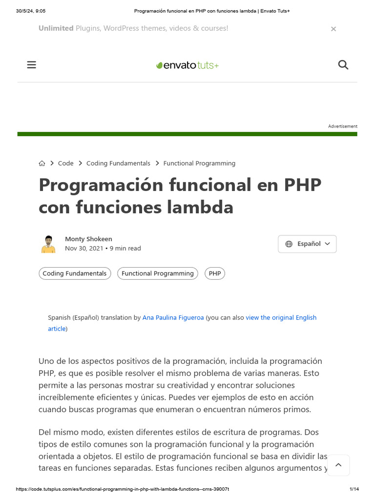 Programación Funcional en PHP | PDF | Programacion Funcional | Php