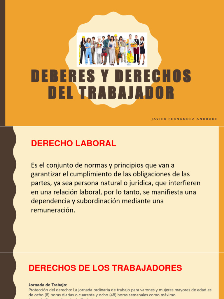Deberes y Derechos Del Trabajador | Descargar gratis PDF | Derecho laboral | Salario