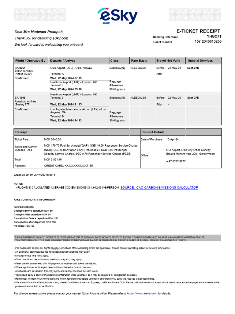 Ticket, Nor-La | PDF | Debit Card | Visa Inc.