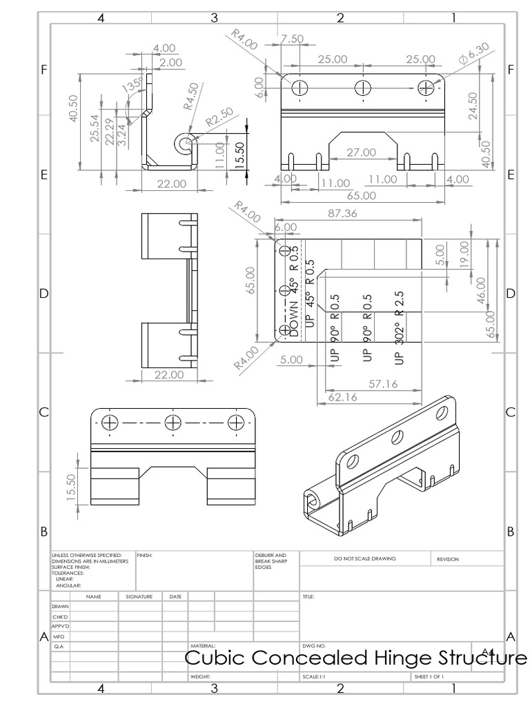 Cubic Concealed Hinge Structure 60mm | PDF