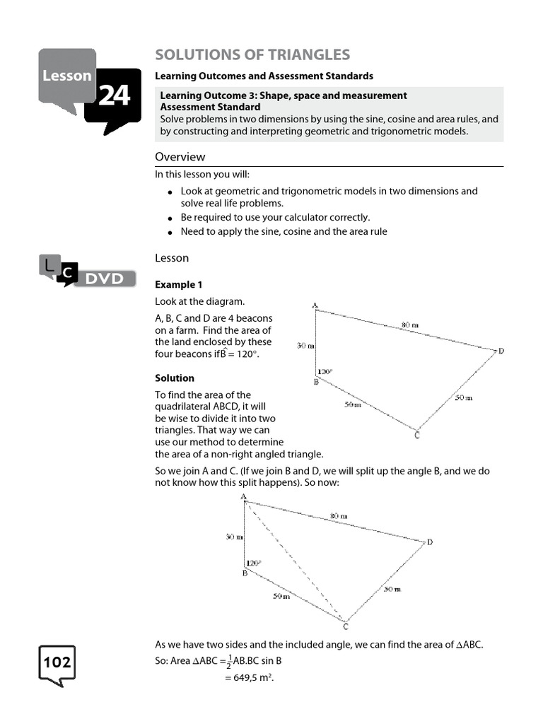 GR11 - Application of Area Rule | Download Free PDF | Area | Triangle