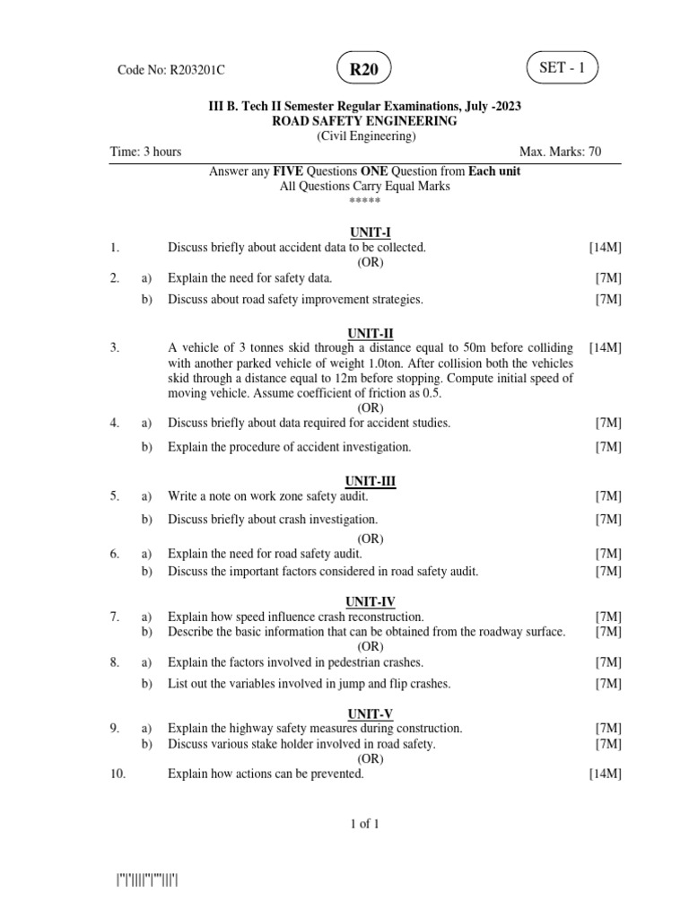 Road Safety Engineering July 2023 | PDF | Road Traffic Safety | Road