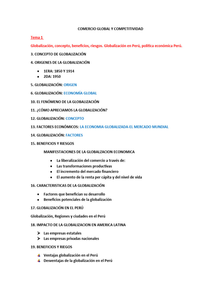 Comercio Global y Competitividad | PDF | Comercio | Globalización