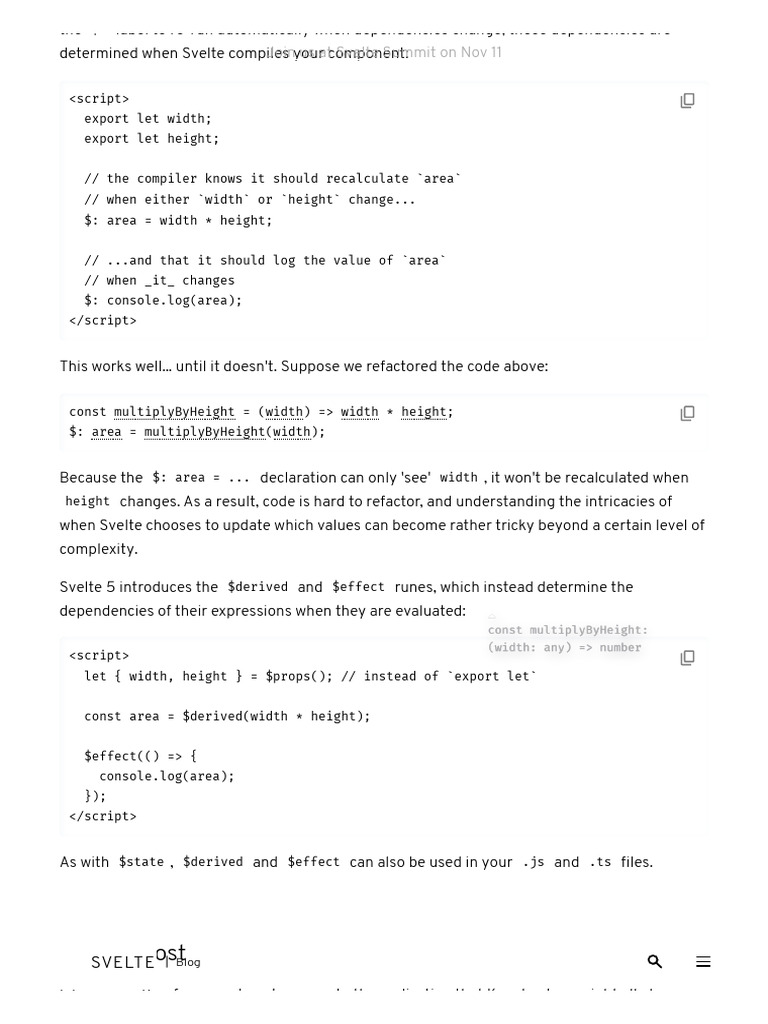 Svelte 5: Understanding $derived and $effect Runes | PDF