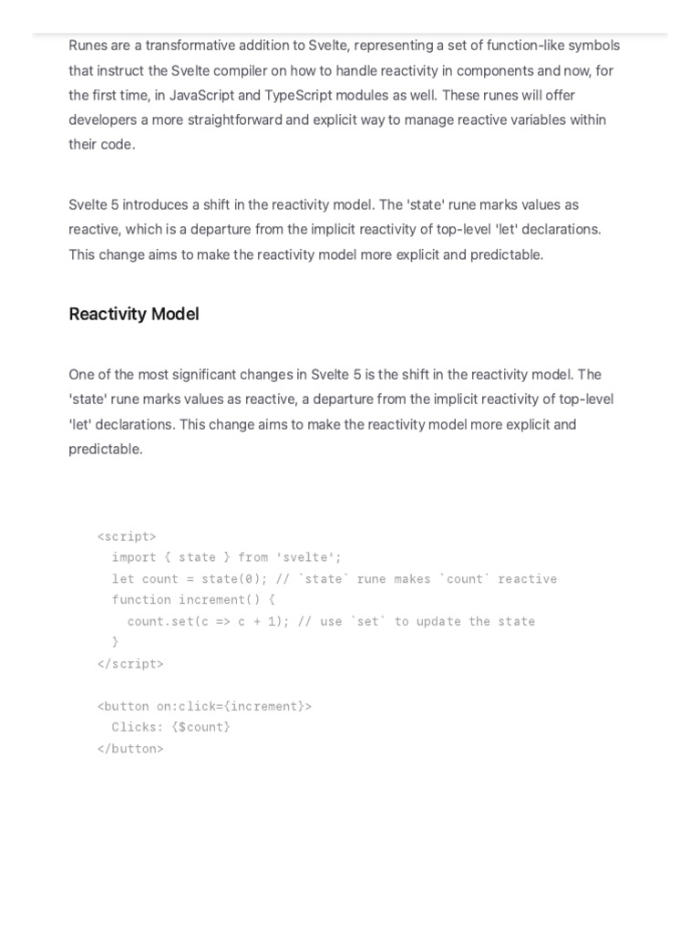 Svelte 5 Runes: Enhancing Reactivity | PDF | Http Cookie | Systems Architecture