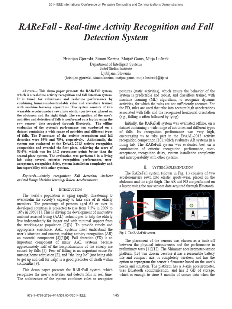 RAReFall: Real-Time Fall Detection System | PDF | Acceleration ...