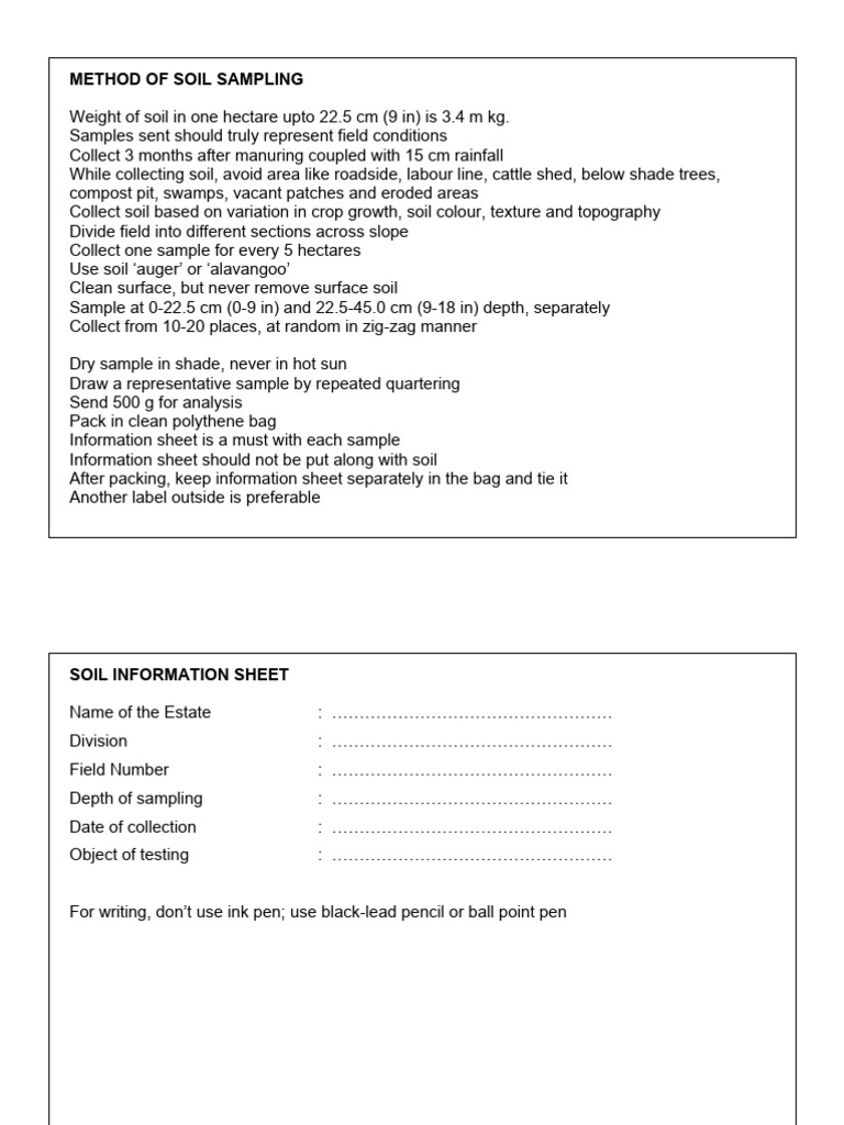 METHOD OF SOIL SAMPLING - English | PDF