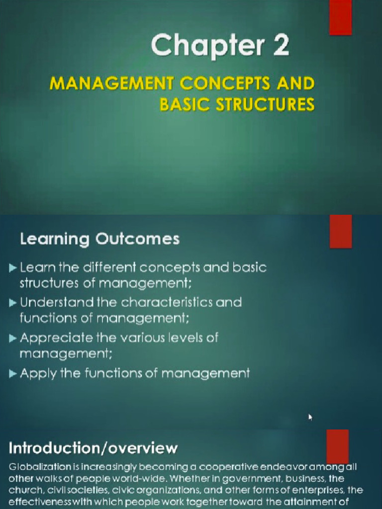 CHAPTER2 Management Concepts and Basic Structures | PDF