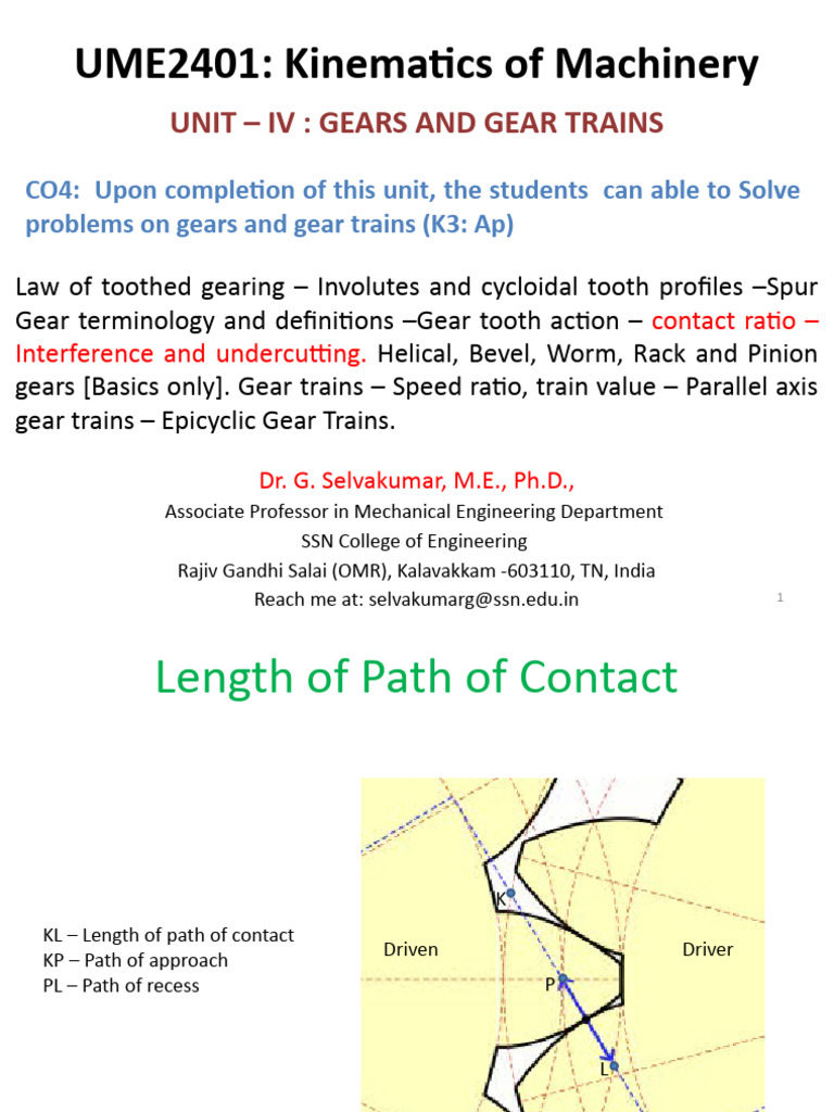 Unit4 - 3 - Contact Ratio - Interference | PDF | Gear | Mechanical ...