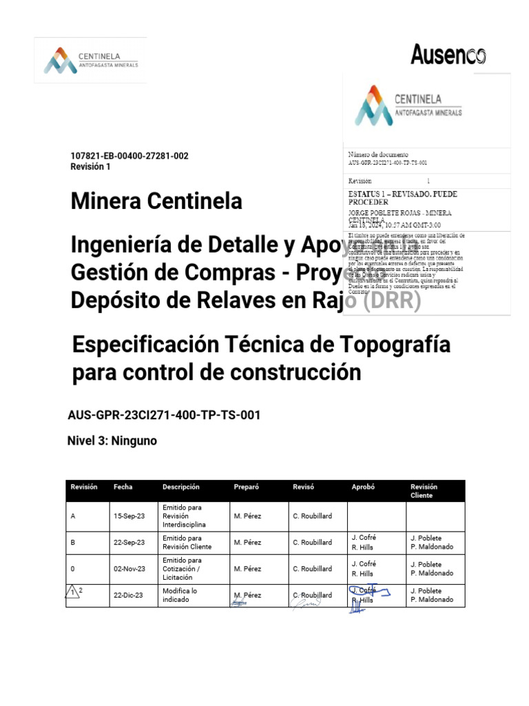 Aus GPR 23ci271 400 TP TS 001 | PDF | Topografía | Minería