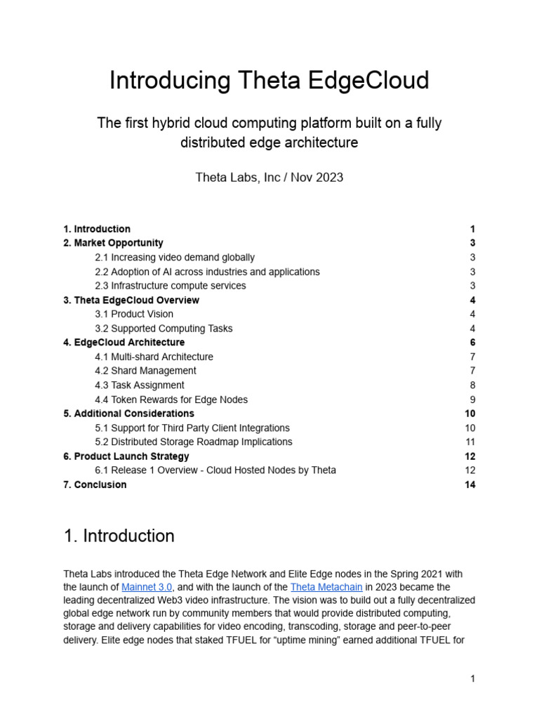 Theta Edgecloud Whitepaper Latest | PDF | Cloud Computing ...