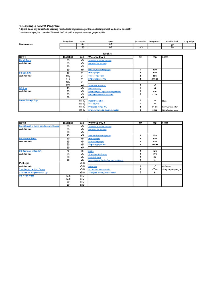 Mehmetcan Week4 | PDF | Physical Fitness | Strength Training